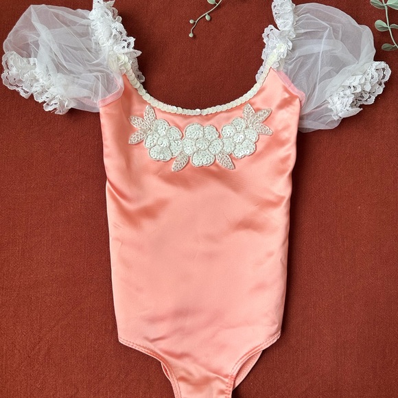 Costumes | Artstone Salmon Pink And Iridescent Ballet Dance Leotard ...